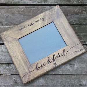 Personalized Wedding Photo Frame 5x7 or 8x10 Custom Wooden Picture ...