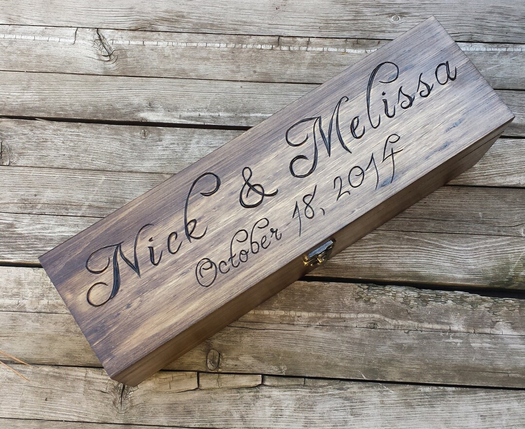 Personalized Engraved Wine Box With Lock and Key Customized - Etsy