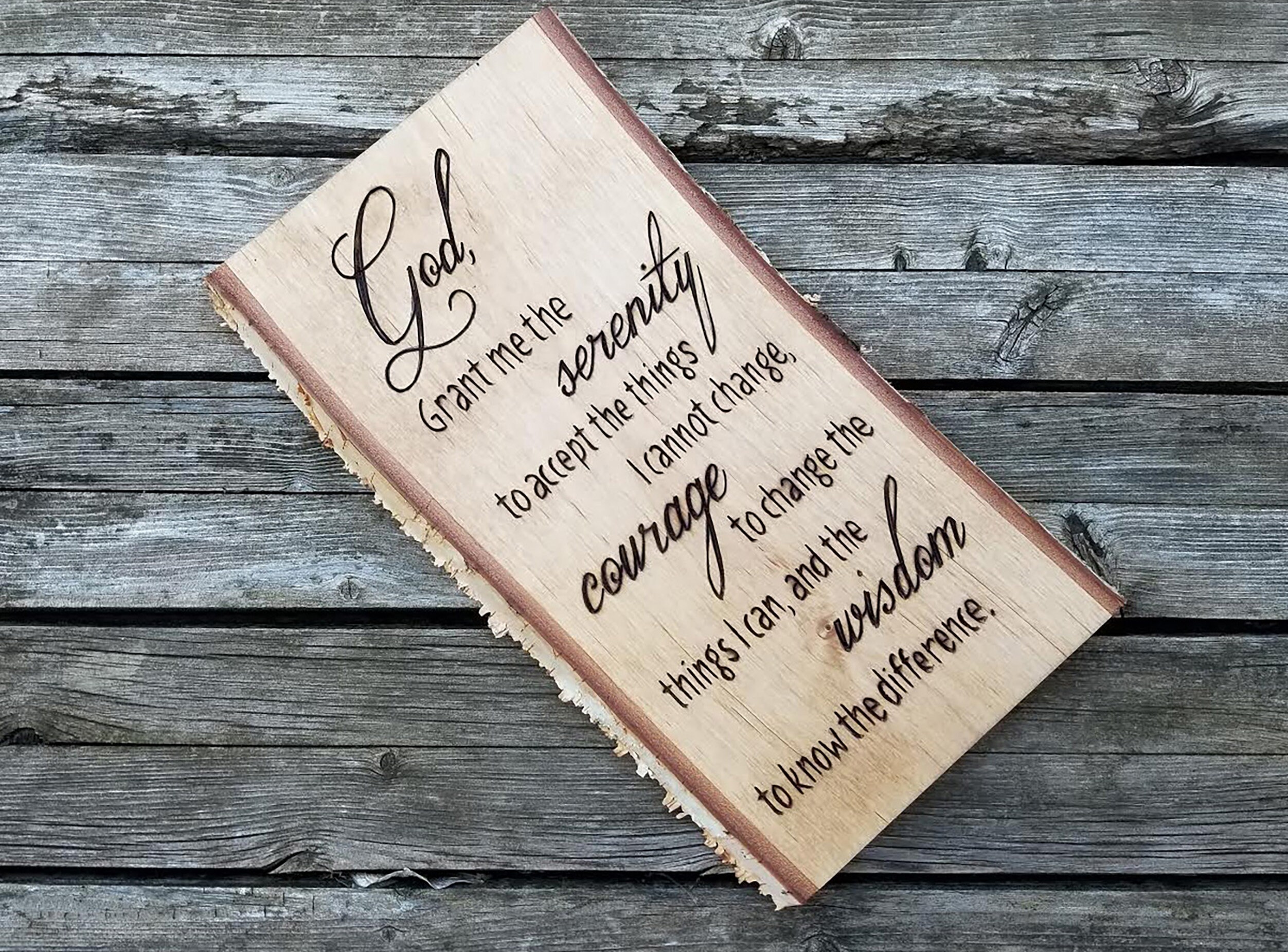 Serenity Prayer Wall Art Sign Hand engraved Christian prayer | Etsy