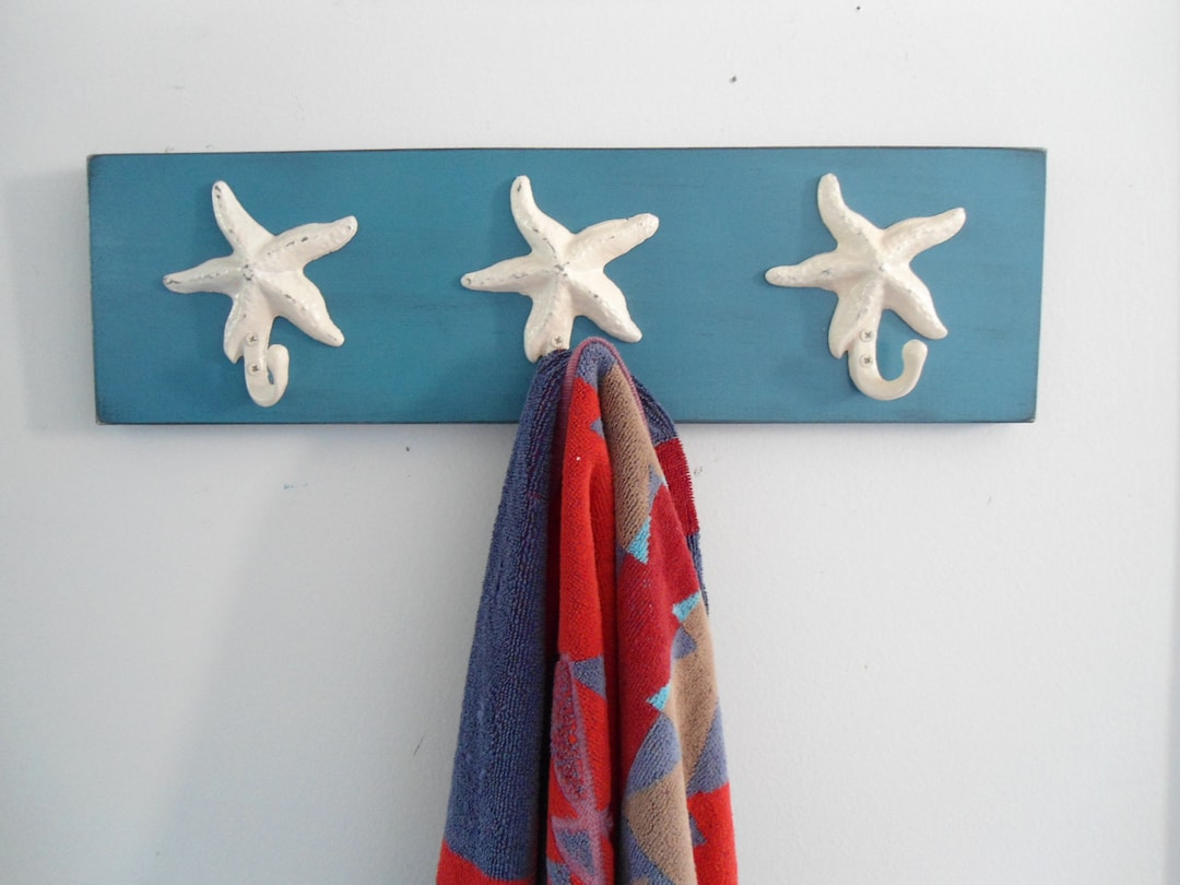 3 Starfish Mud Rooms, Towel Rackss, Beach Towel Hooks Cottage Chic ...