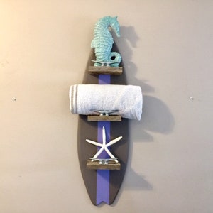 Surfboard Towel Rack Barn Wood Shelf Best Seller Coastal Decor OBX ...