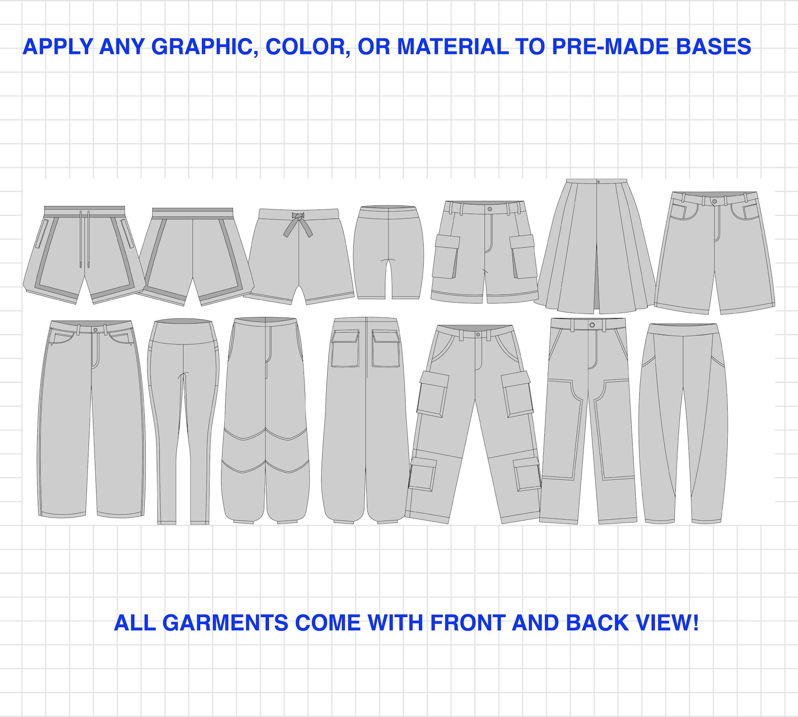 Streetwear Clothing Vector Mockup Pack Techpack Mockups Clothing Brand ...