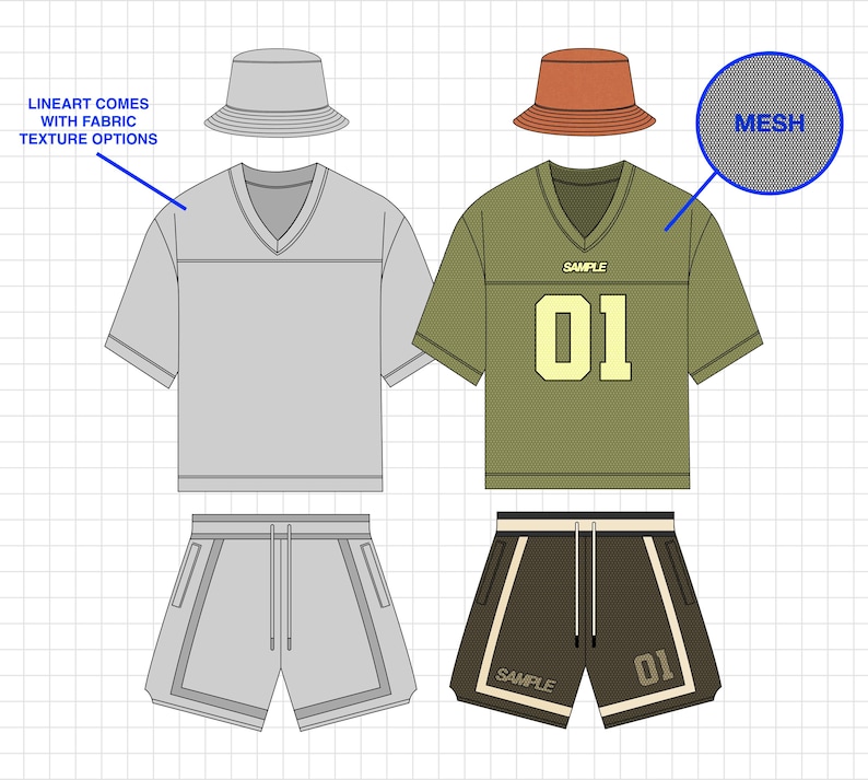Streetwear Clothing Vector Mockup Pack Techpack Mockups Clothing Brand ...