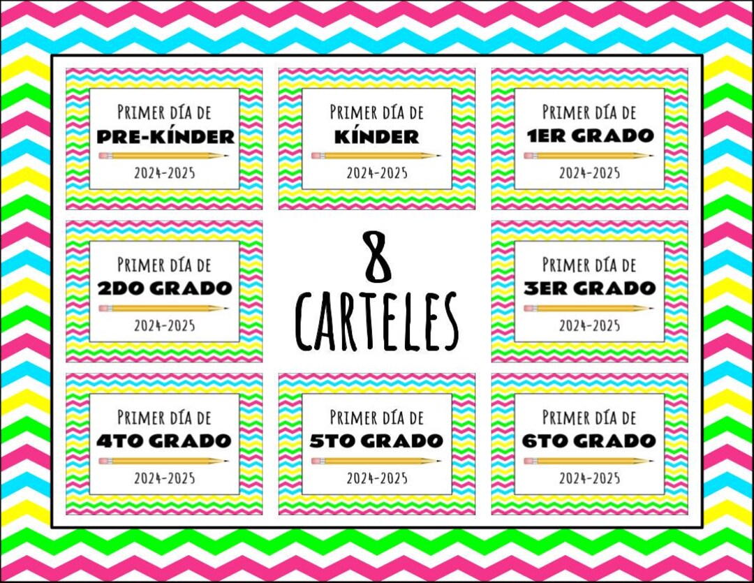 2024-2025: First Day of School Sign in Spanish Pre-k, Kinder, 1st, 2nd ...