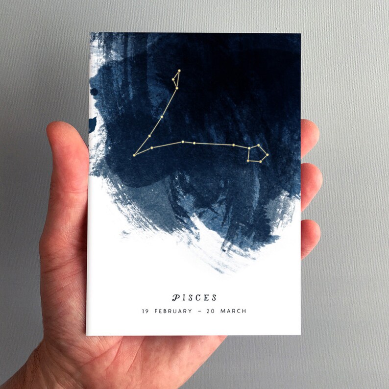Pisces Constellation Zodiac Star Sign Birthday Card 19 - Etsy