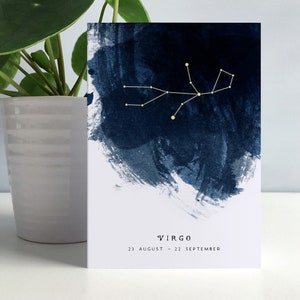 Virgo Constellation Zodiac Star Sign Birthday Card 23 August 22 ...