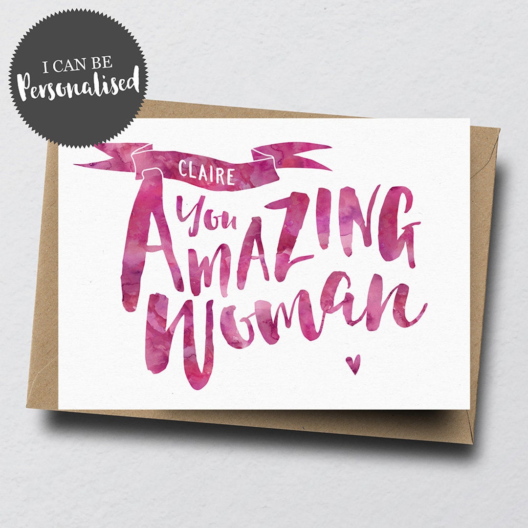 You Amazing Woman Personalised Greeting Card - Mother's Day Card ...