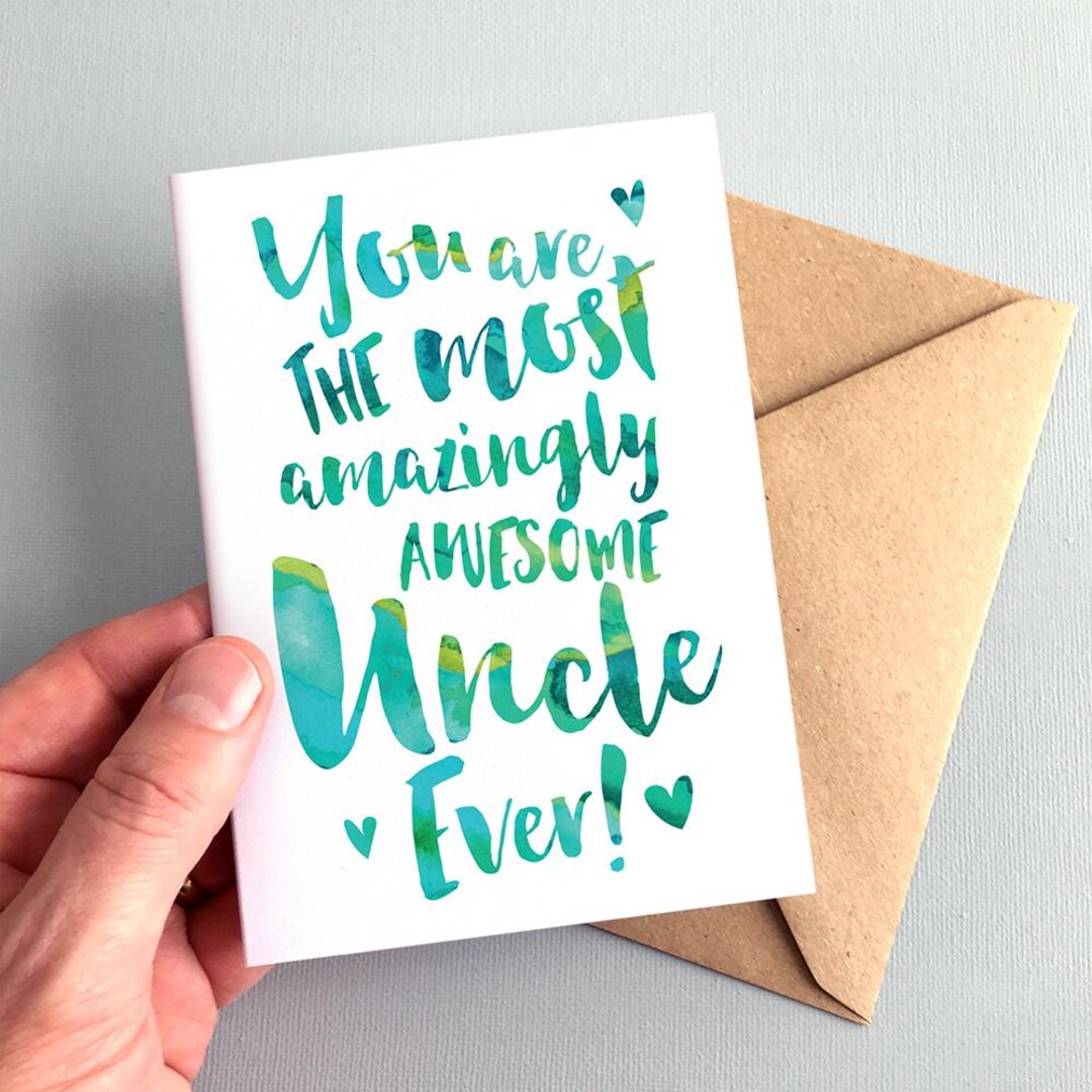 Amazingly Awesome Uncle Card - Eco-friendly Birthday Thank You - Etsy