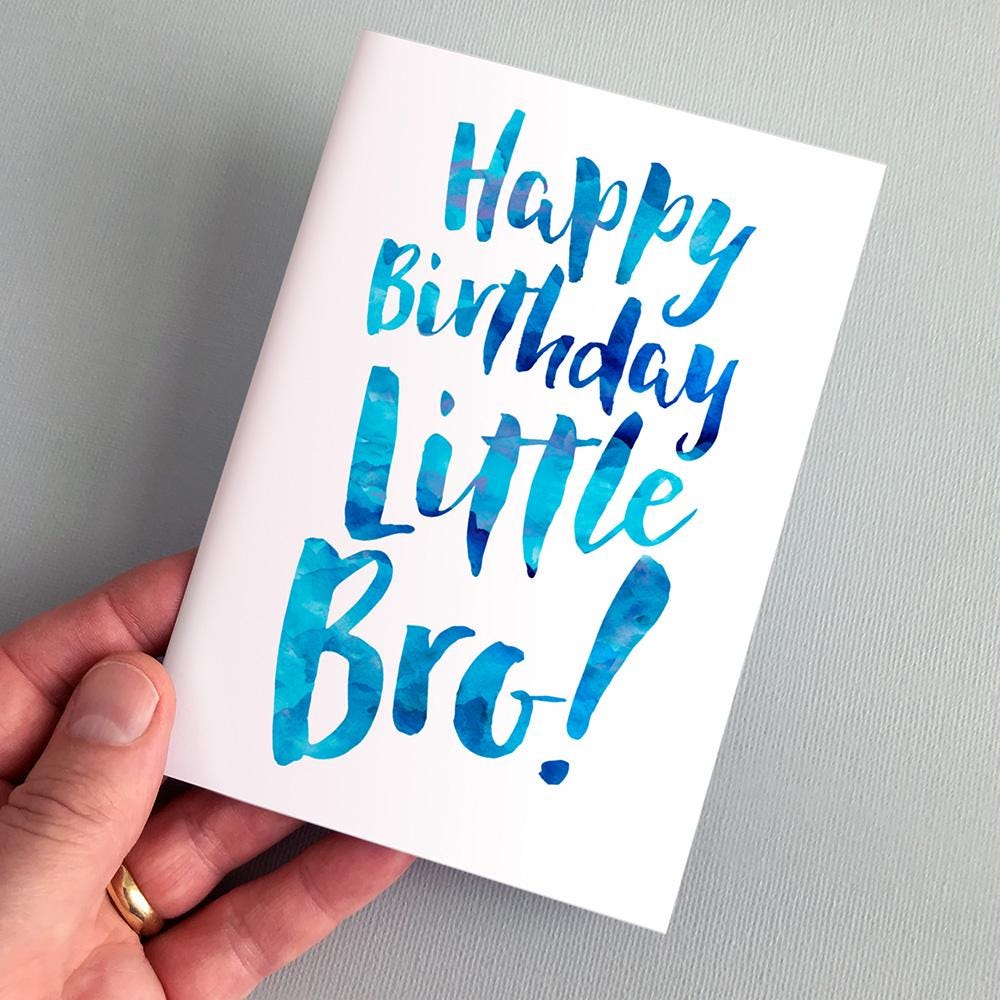 Happy Birthday Little Bro Greeting Card - Brother Birthday Card, Little ...