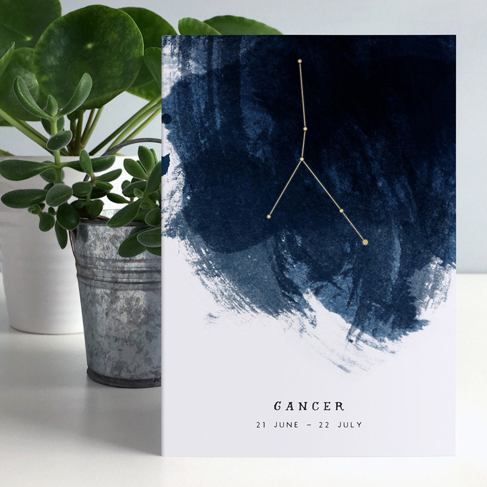 Cancer Constellation Zodiac Star Sign Birthday Card 21 June - Etsy
