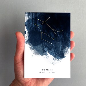 Gemini Constellation Zodiac Star Sign Birthday Card 21 May – 20 June - Etsy