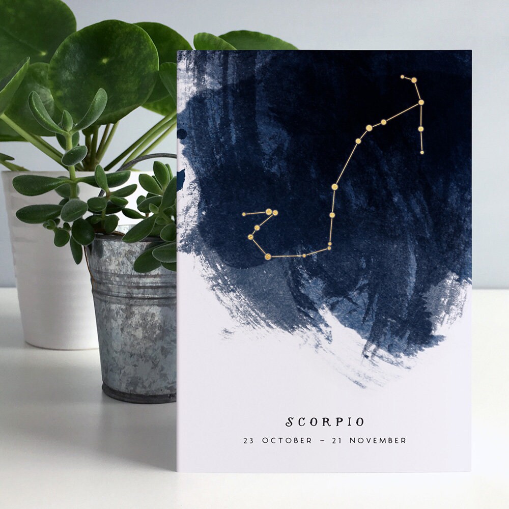 Scorpio Constellation Zodiac Star Sign Birthday Card 23 | Etsy