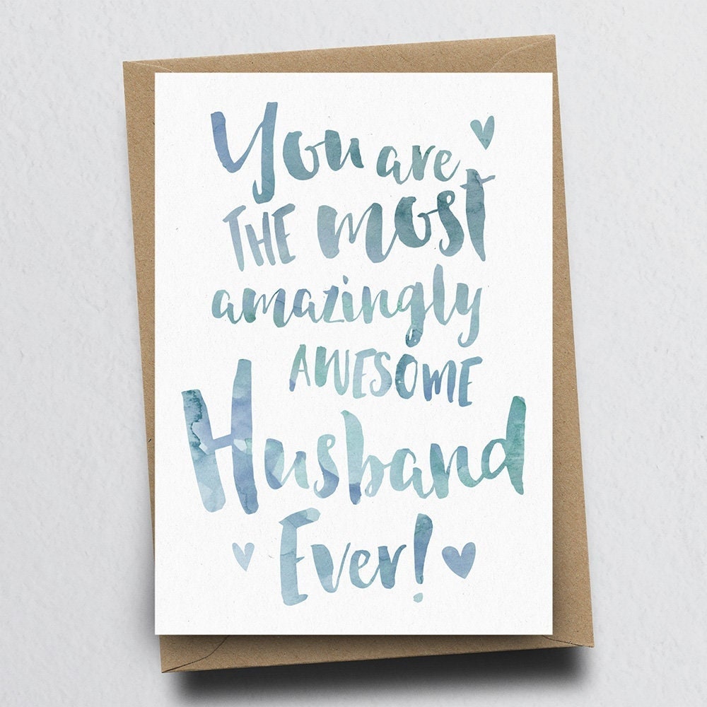 The Most Amazingly Awesome Husband Greeting Card Husband Wedding Card ...