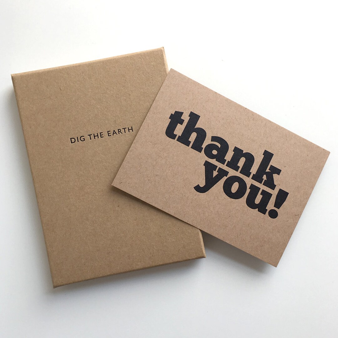 Thank You Set of 12 Mono Postcard Note Cards in a Box - Etsy