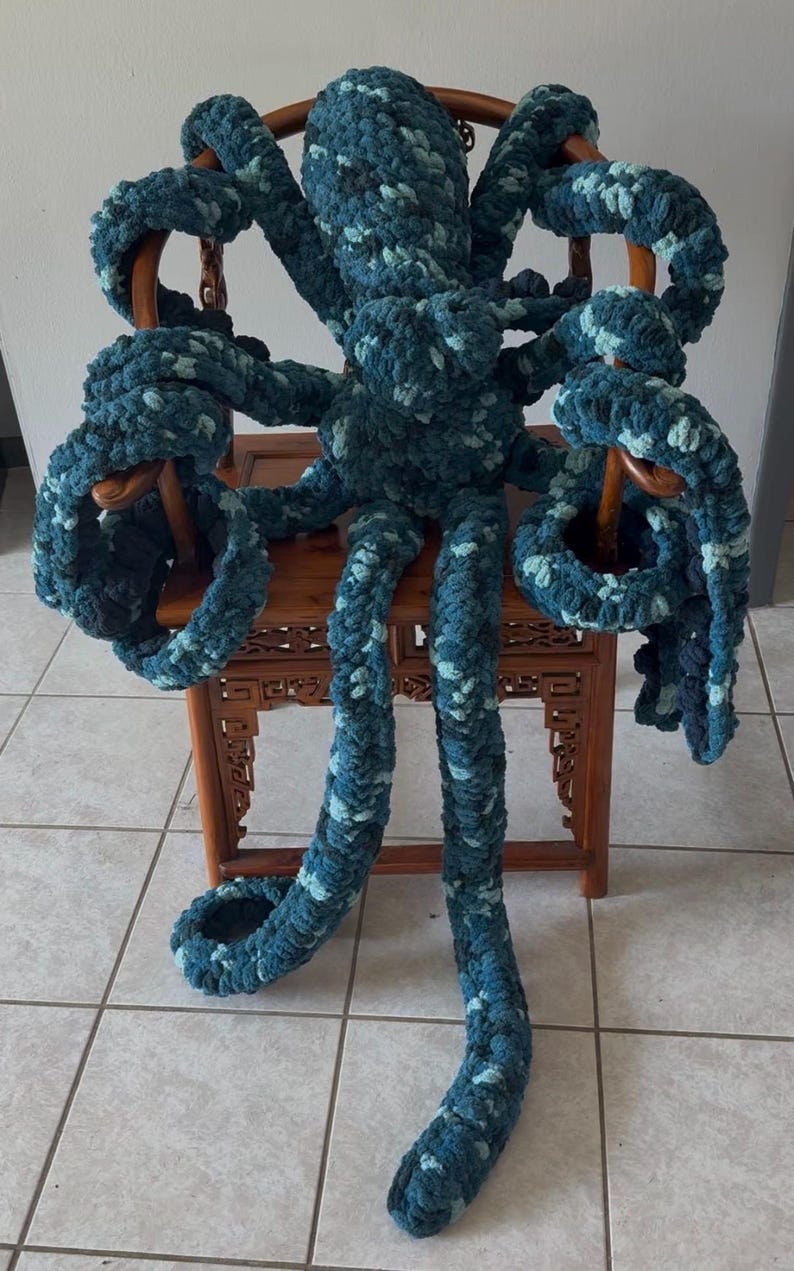 Customizable Emotional Support Amigurumi Plushie Giant Octopus Toy ...