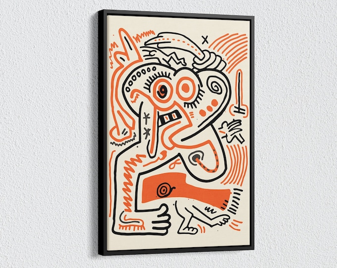 Keith Haring Canvas, Haring Exhibition, Pop Art Poster, Graffiti Art Canvas, Keith Haring Print ...