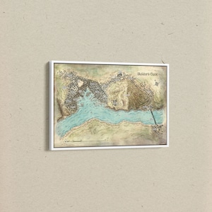 Baldur's Gate Map Poster, Antique Style Fantasy RPG Wall Art - Etsy