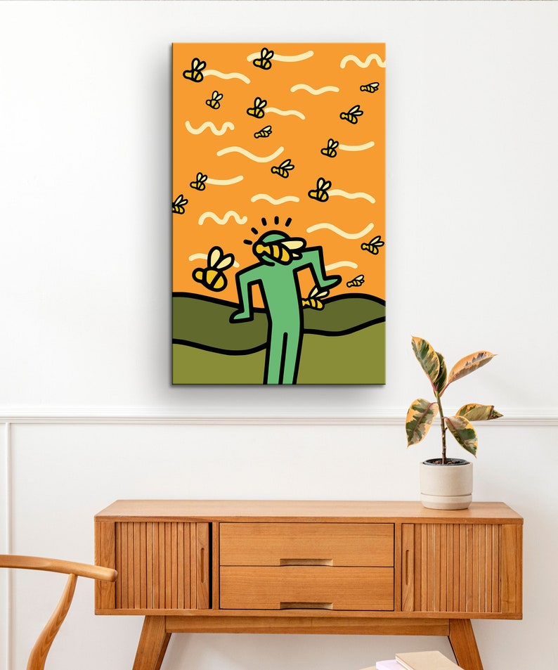 Keith Haring Bee Canvas, Keith Haring Poster, Gallery Wall Art,keith ...