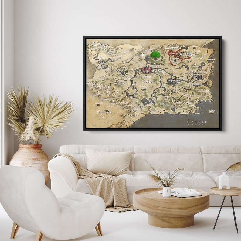 Hyrule Map Canvas, Legend of Zelda Wall Art - Etsy Canada