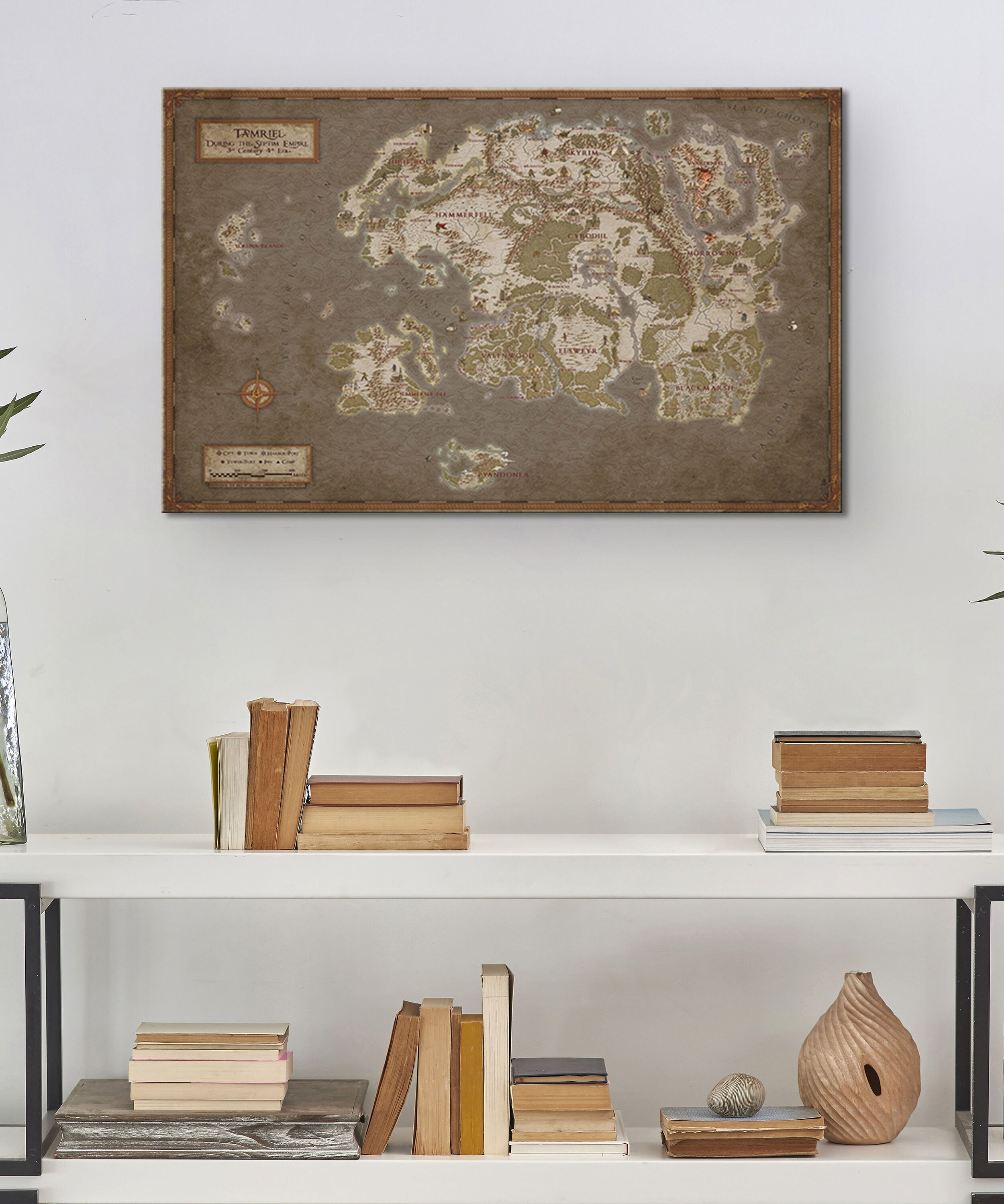 Tamriel World Map Canvas, Tamriel Map From the Elder Scrolls Online ...