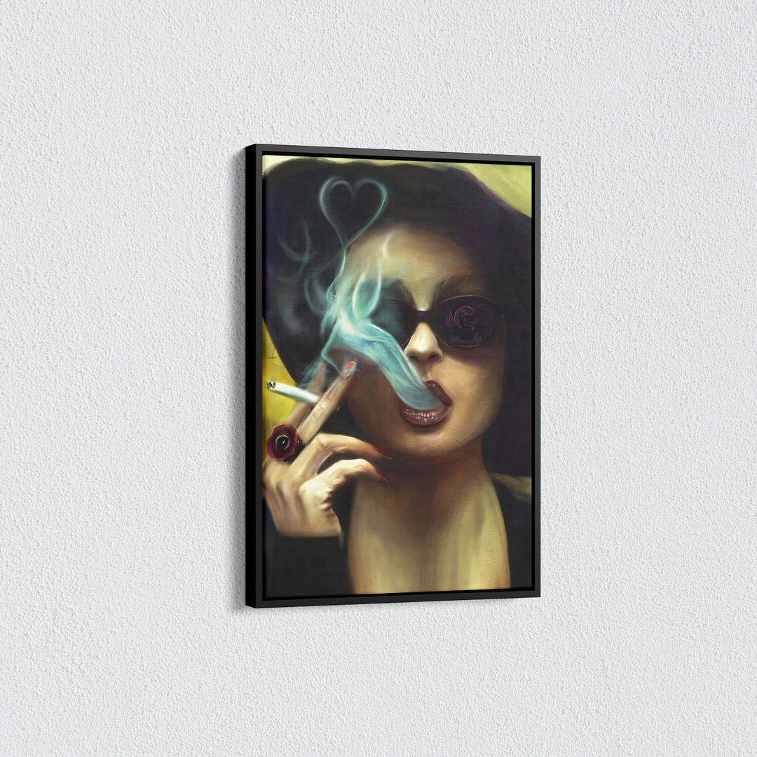 Marla Singer Smoking Poster, Fight Club Movie Framed Canvas, Marla ...
