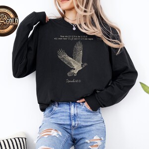 Comfort Colors® Soar Like Easgles Sweatshirt, Aesthetic Christian Shirt, Bible Verse Crewneck ...