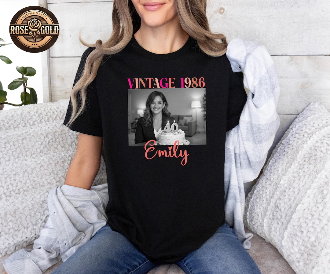 Custom Photo With Text Shirt, Personalized Birthday Gift, Make Your Own ...