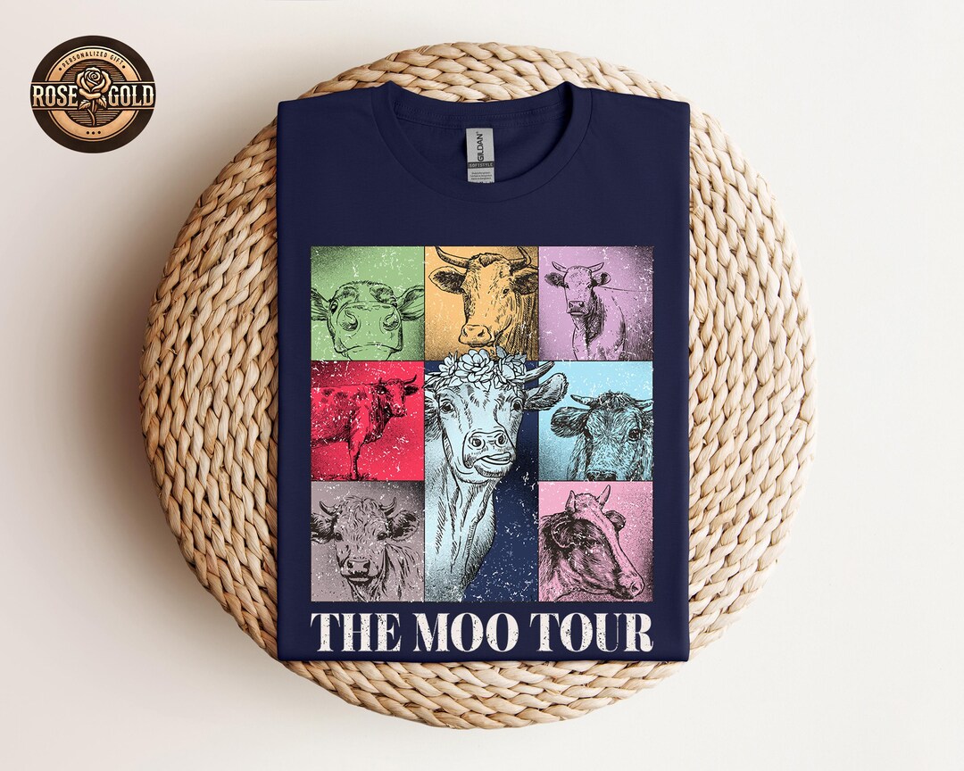 The Moo Tour Shirt, Funny Cow Shirt, Cute Moo Shirt, Retro Animal Shirt ...