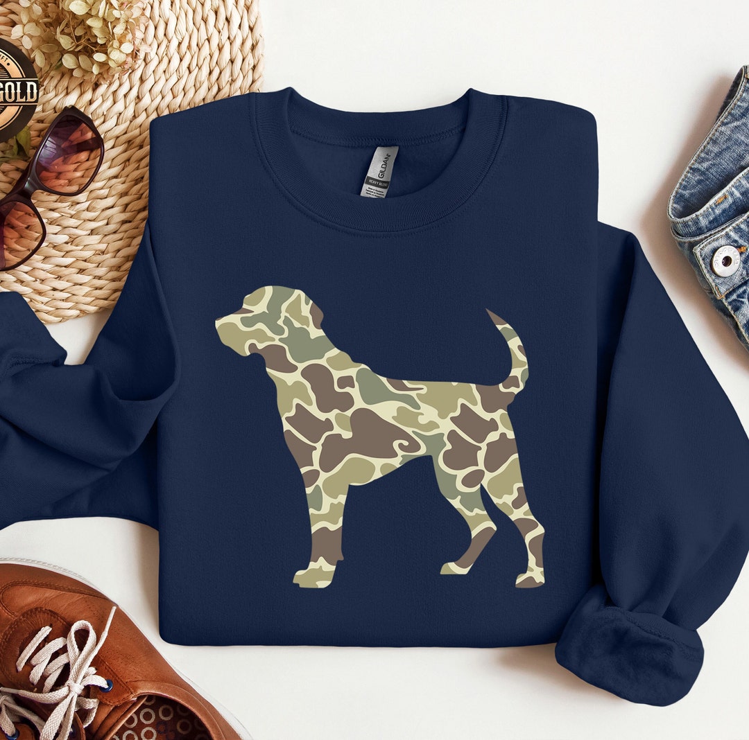 Old School Camo Sweater, Hunting Dog Sweatshirt, Duck Hunting Hoodie ...