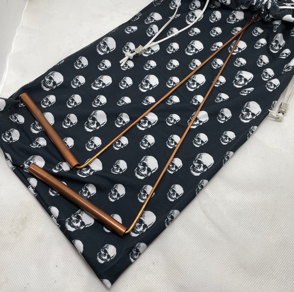 Skull Drawstring Nanta Bag Witch Bag for Dowsing Rods 18 Long Polyester ...