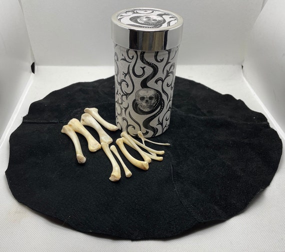 Bone Throwing Set 10 Chicken Bones Wishbone With Skull Jar | Etsy