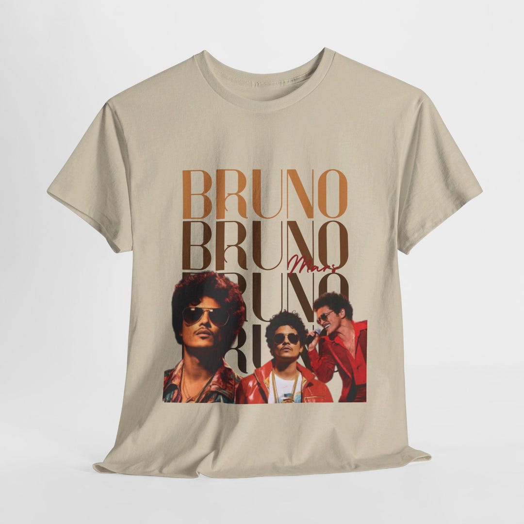 Bruno Mars Groovy Retro Graphic T-shirt, Concert Merchandise, Pop Music ...