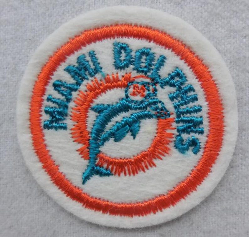 Miami Dolphins Football Helmet Embroidered NFL Vintage Logo Sew on ...
