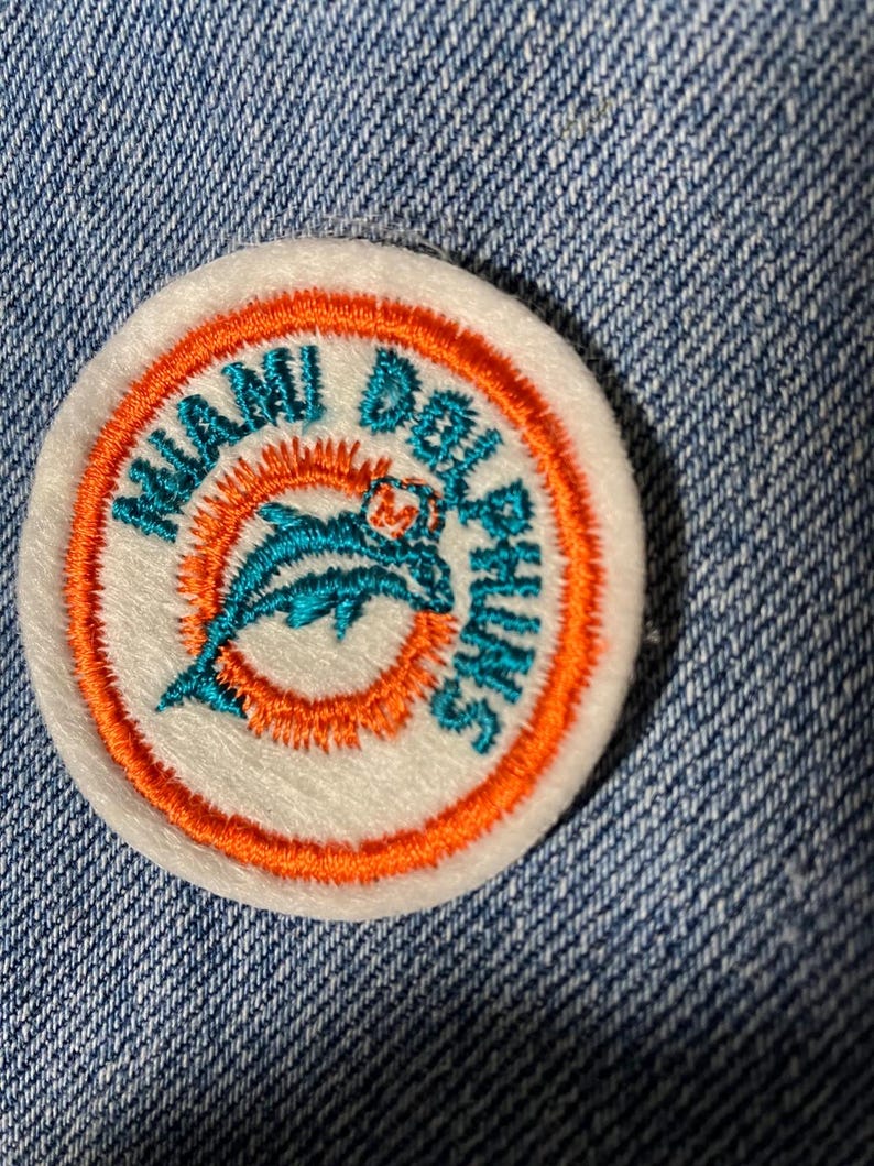 Miami Dolphins Football Helmet Embroidered NFL Vintage Logo Sew on ...