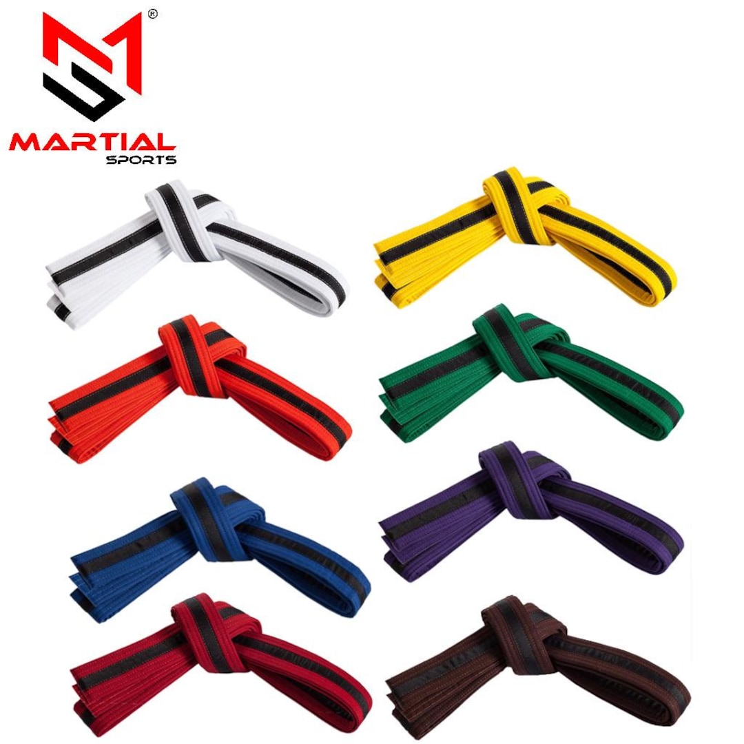 Martial Sports Striped Double Wrap Karate/taekwondo/judo Belts - Free ...