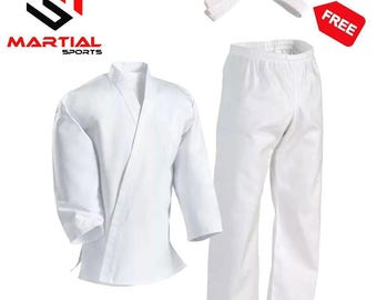 Martial Sports Premium Lightweight Karate/tkd Uniform Gi - White - Free ...