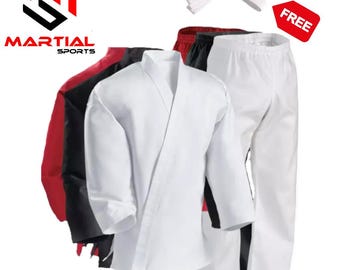 Martial Sports Premium Lightweight Karate/tkd Uniform Gi - White - Free ...
