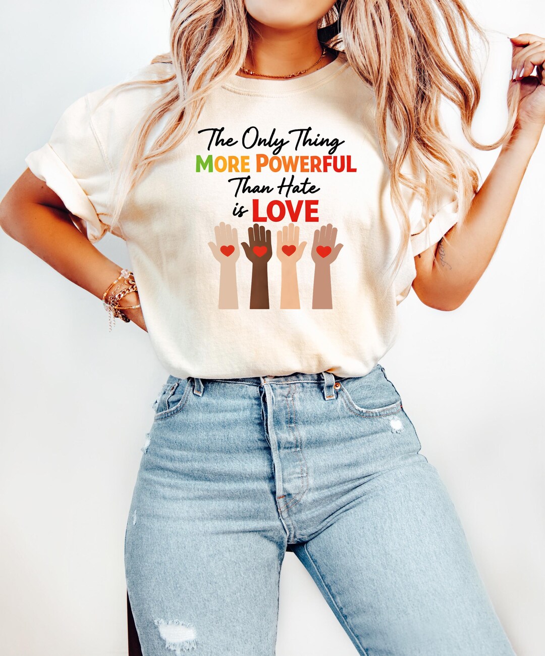 Love Over Hate Shirt, Unity Message Tee, Inclusion Sweatshirt, Powerful ...