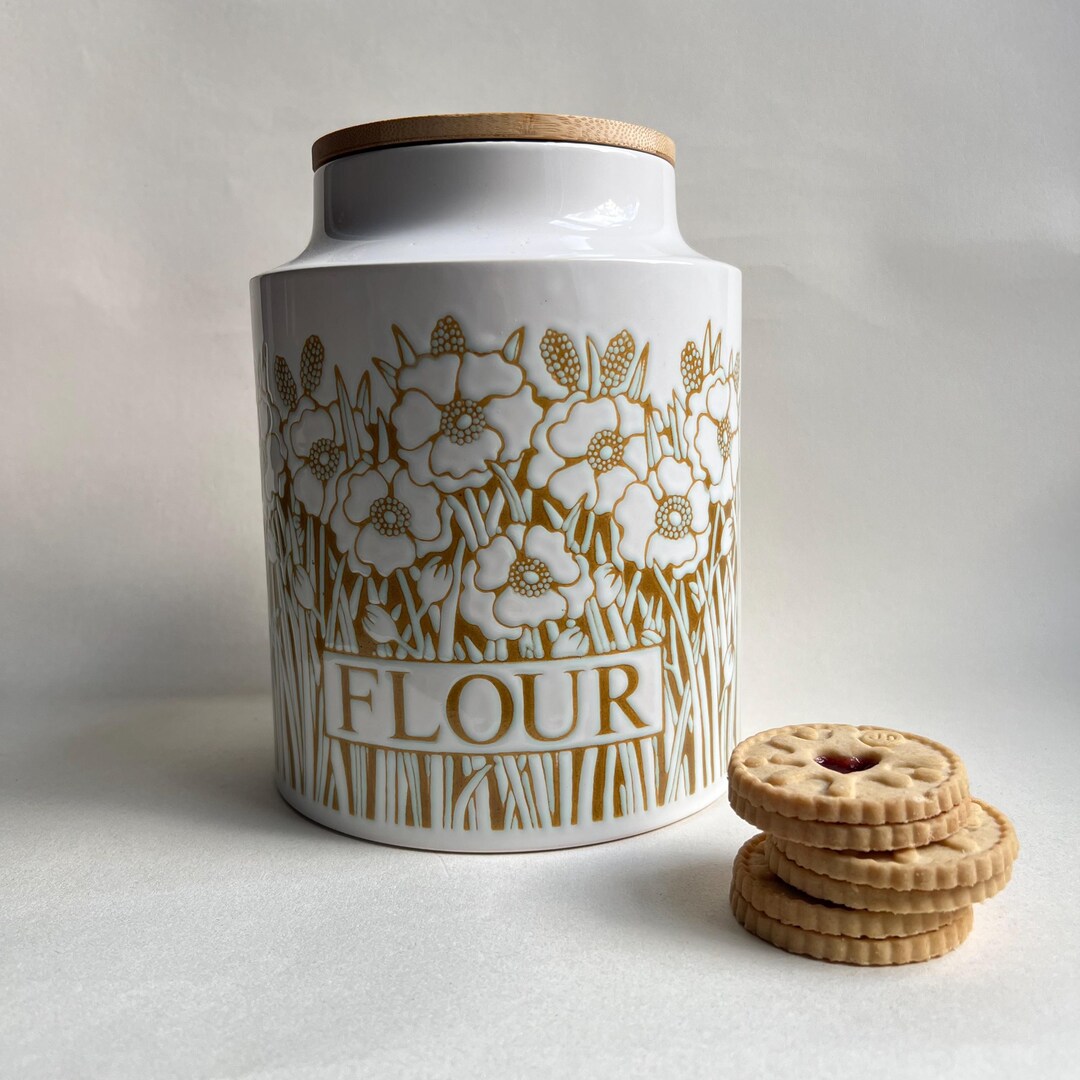 Vintage Hornsea Flour Canister ~ Hornsea Pottery Fleur Design Large ...