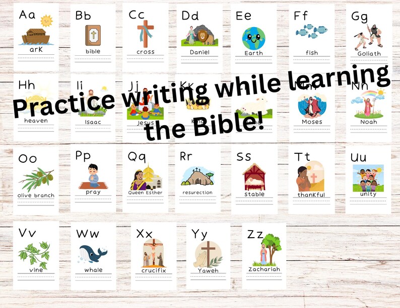 Bible Alphabet Cards - Etsy