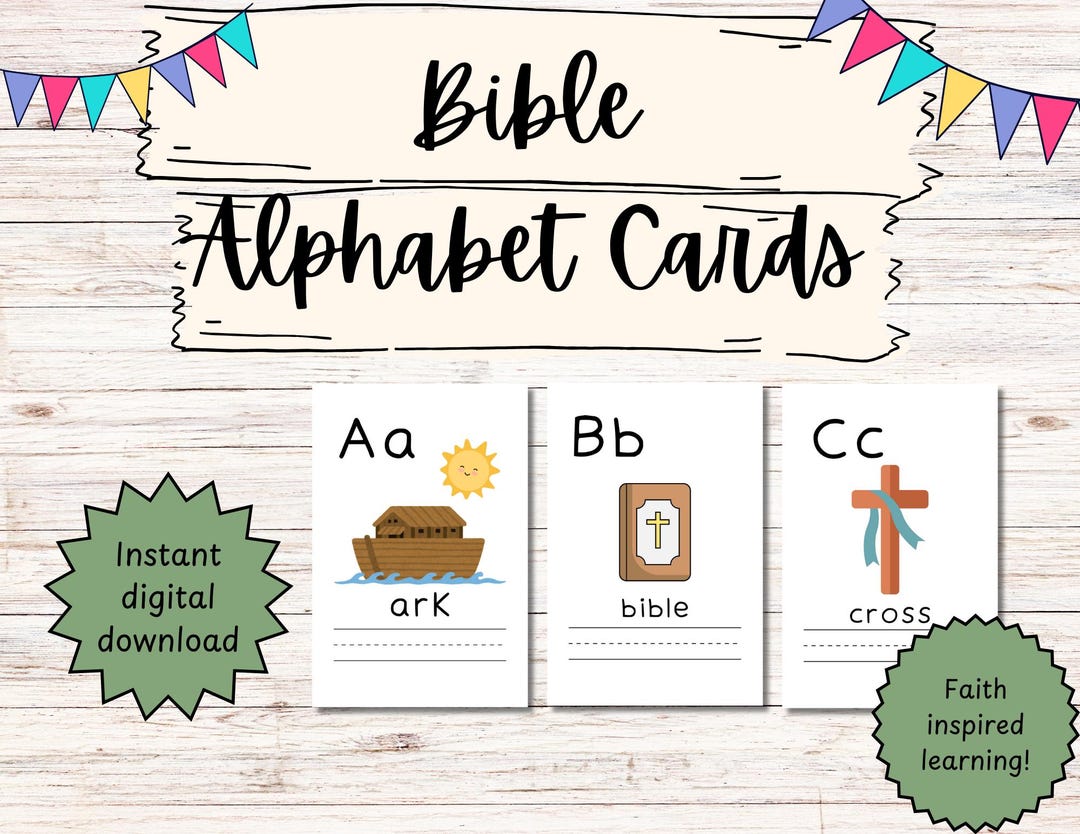 Bible Alphabet Cards - Etsy