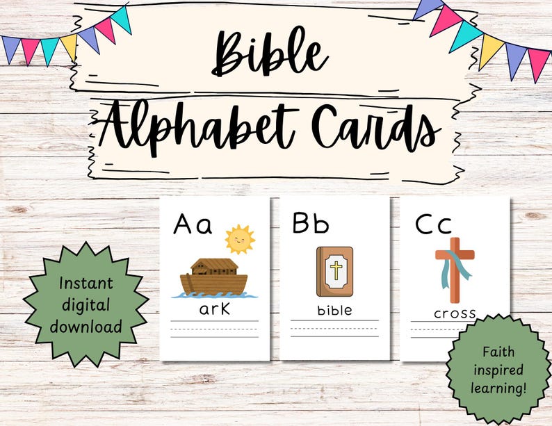 Bible Alphabet Cards - Etsy