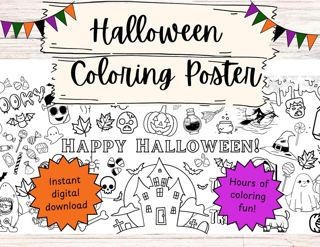 Giant Halloween Coloring Page - Etsy
