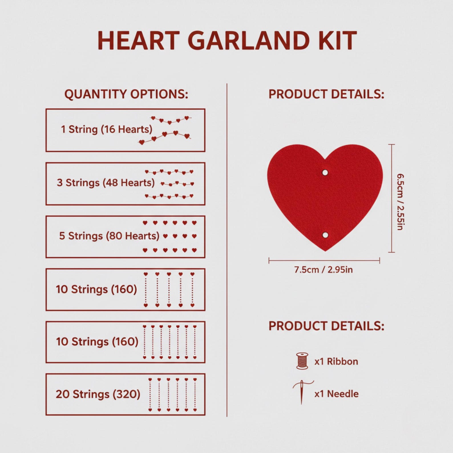Red Felt Heart Garland DIY Kit – Boho Valentine Decor - Etsy