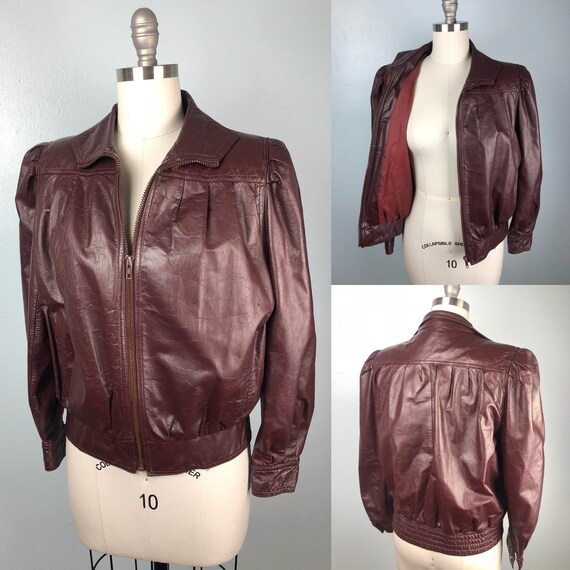 1980s leather bomber jacket - Gem