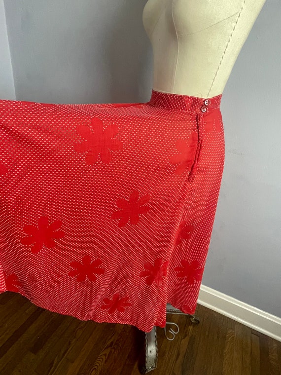 Sheerly Sweet Swiss Dot Red 1950s 50s Full Skirt S Sm… - Gem