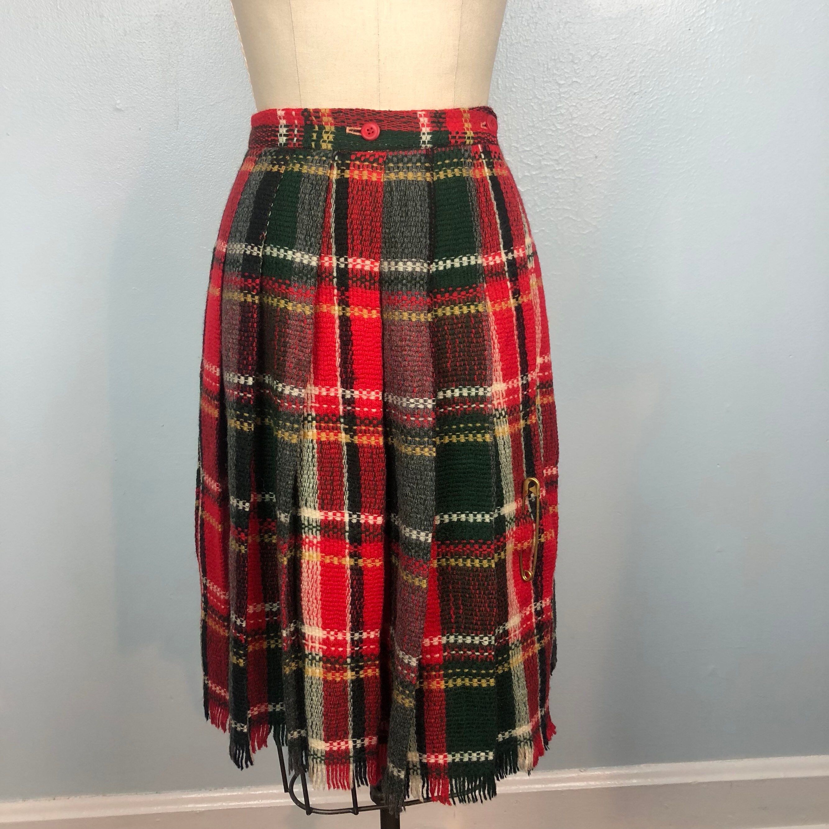 Lovely Lassie Late 1950s 50s Early 60s 1960s Plaid Pleated Kilt Skirt ...