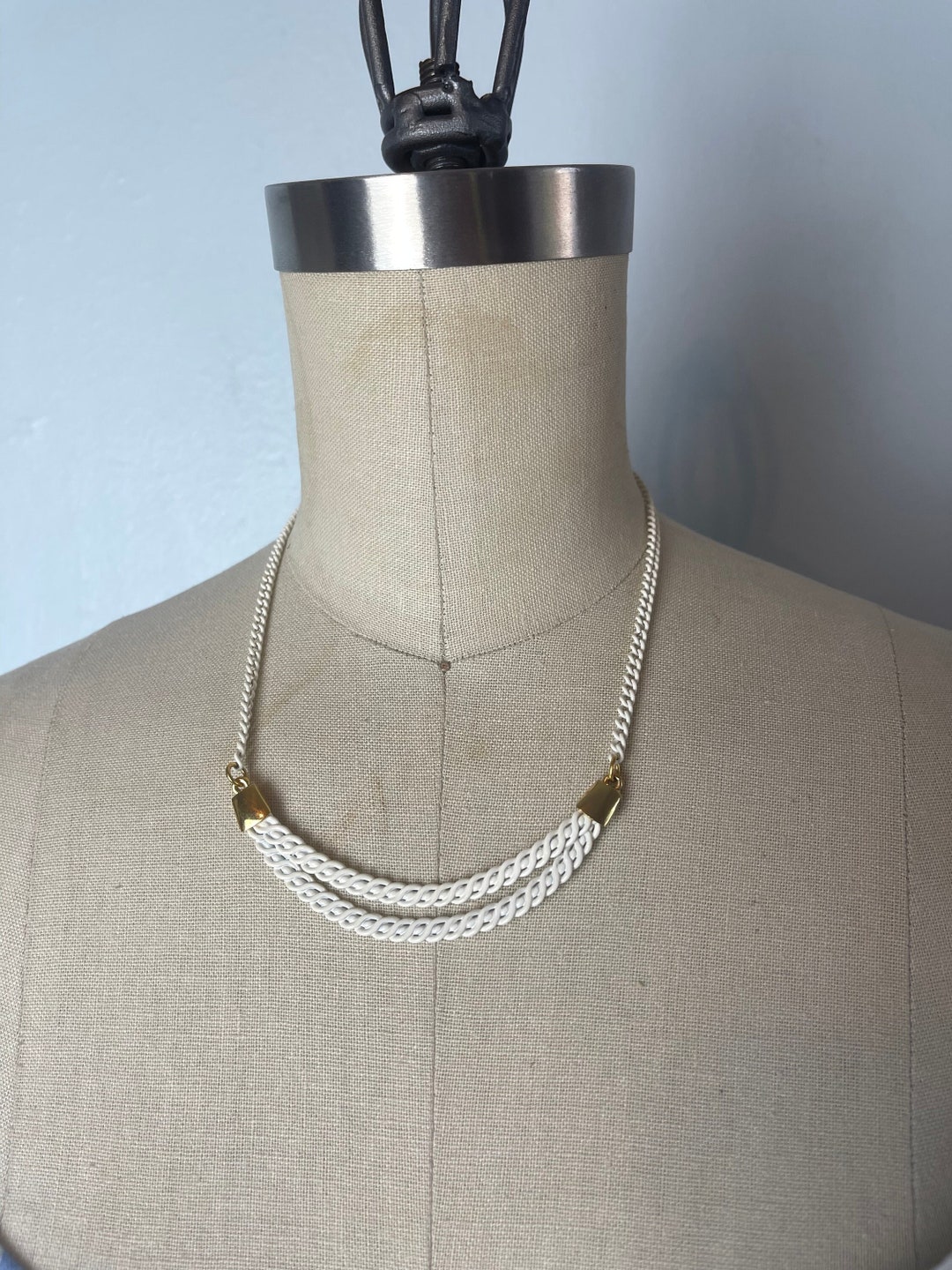 Double Dutch 1970s 70s 1980s 80s Braided White Chain Necklace - Etsy