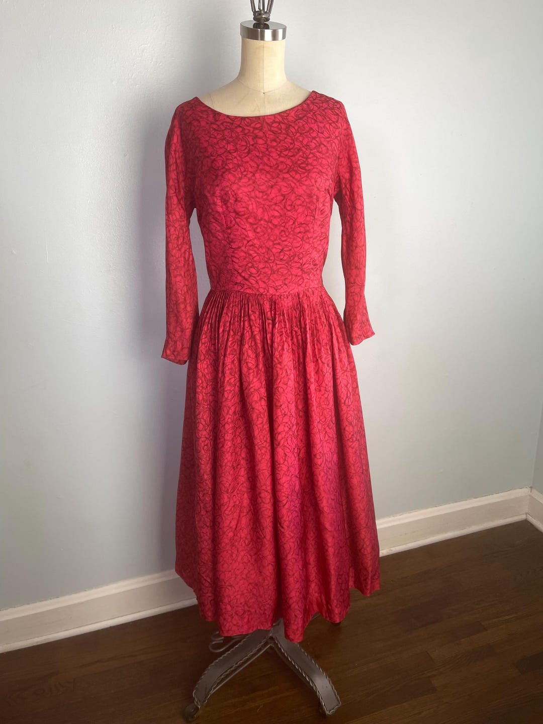 Strawberry Swirls 1950s 50s Vintage Dress M Medium - Etsy