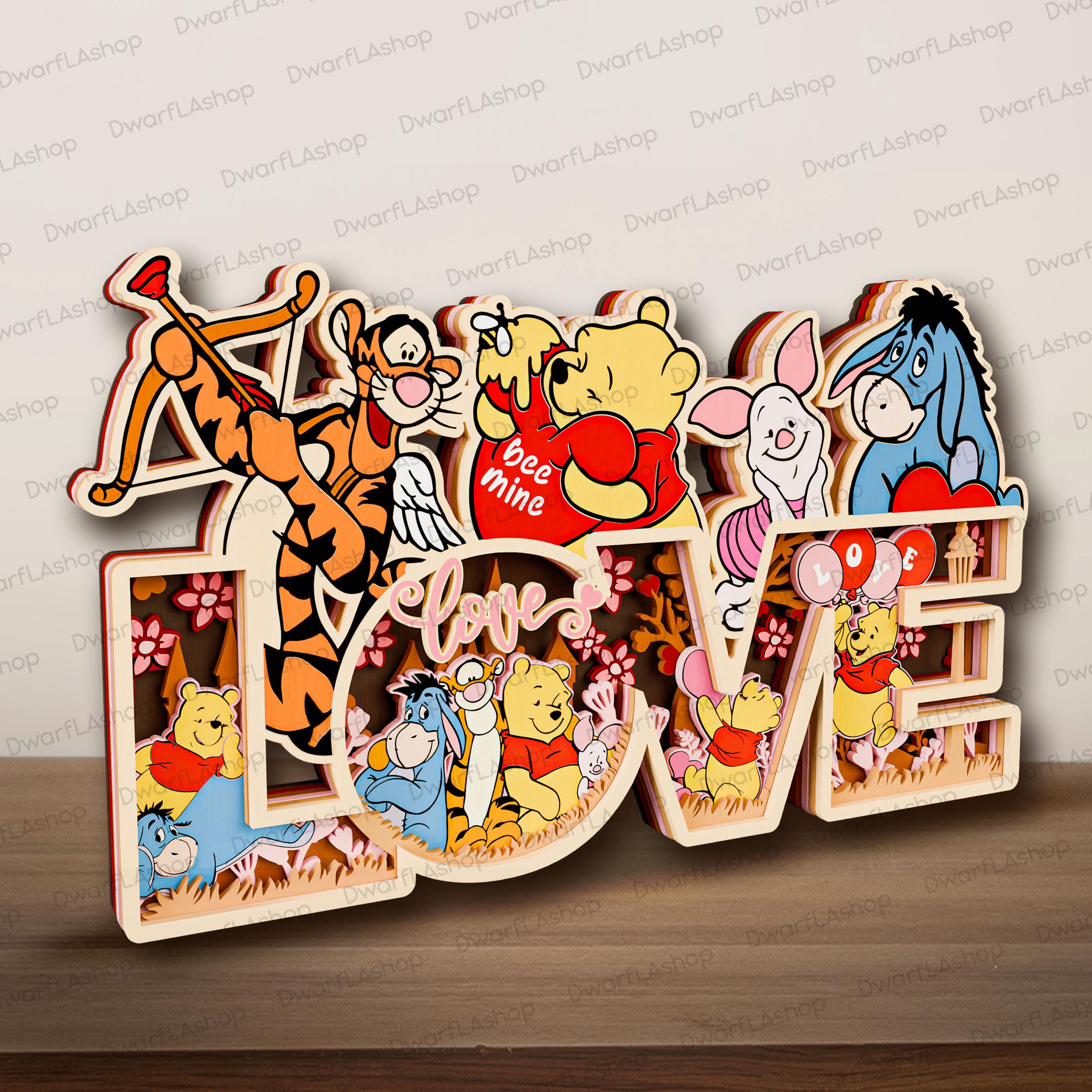 Valentine LOVE Multilayer Sign Svg Lasercut, Cute Couple Valentine ...